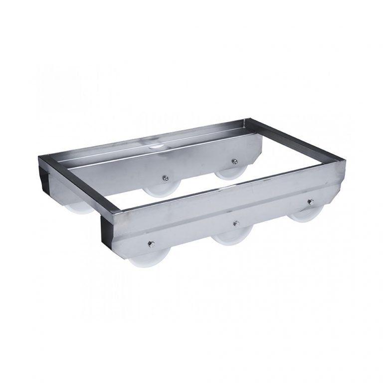 Carucior inox cu 6 roti pentru transport euro-navete - Utilaje Carne